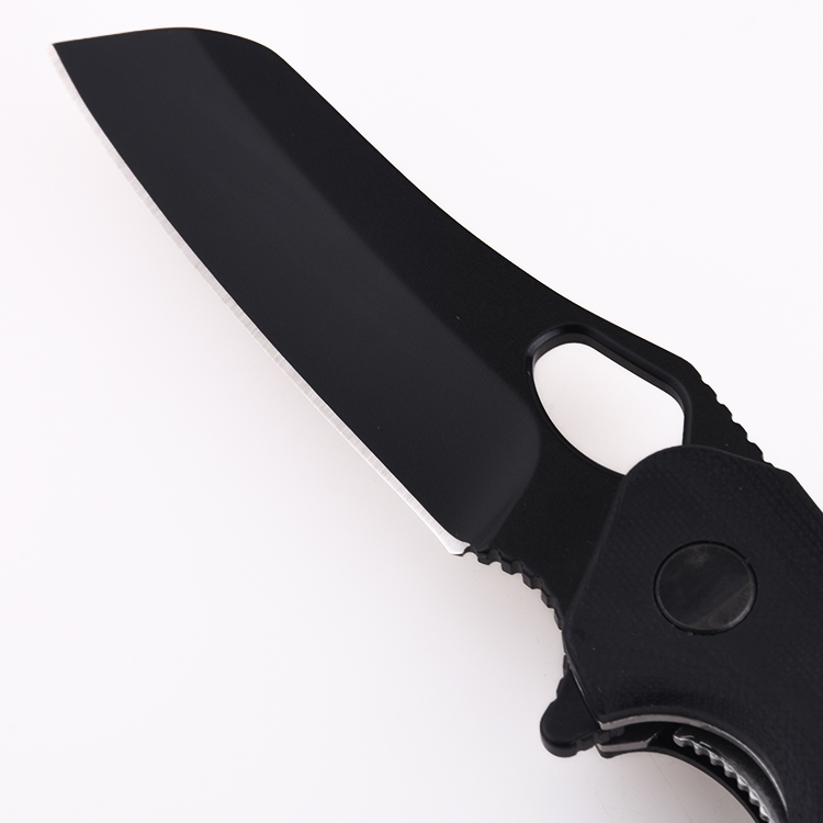 OEM EDC 7Cr17 blade G10 handle steel ball bearing flipper hole fast ...