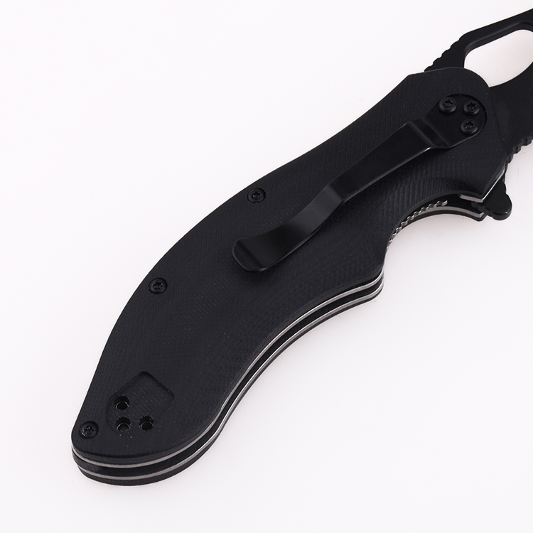 OEM EDC 7Cr17 blade G10 handle steel ball bearing flipper hole fast ...