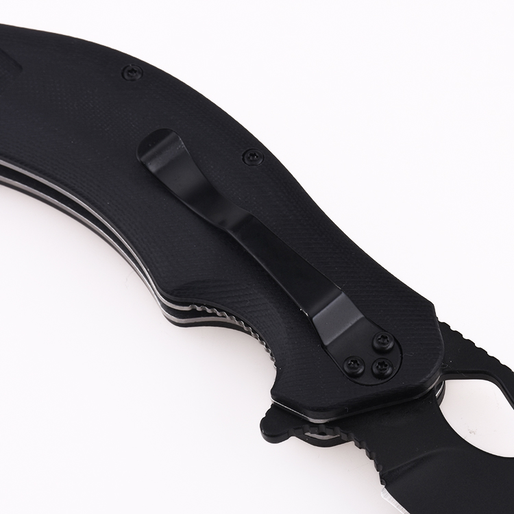 OEM EDC 7Cr17 blade G10 handle steel ball bearing flipper hole fast ...