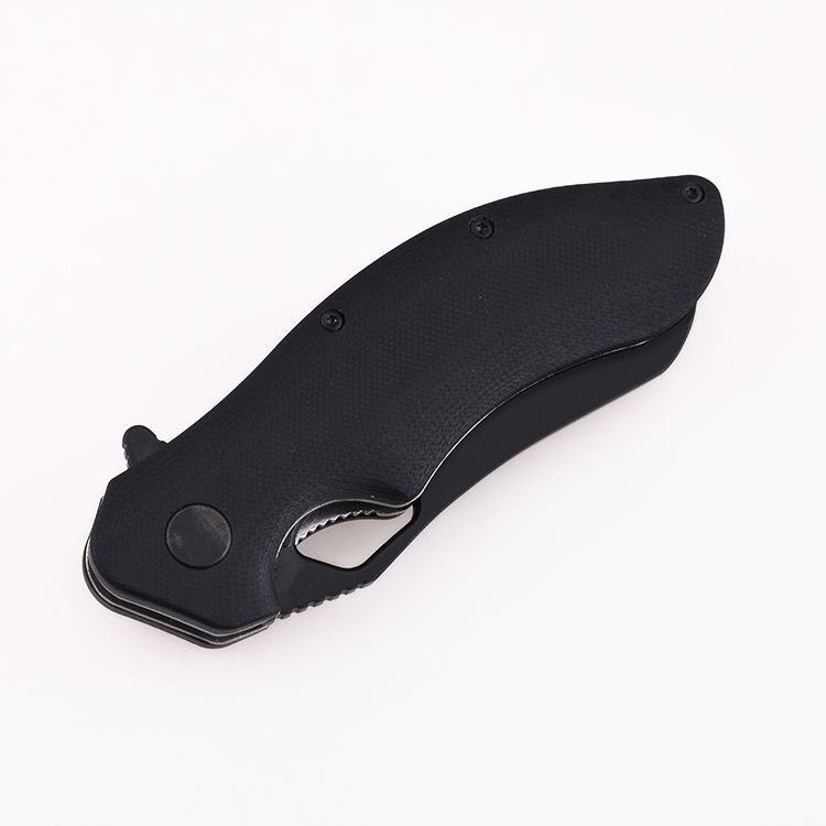 OEM EDC 7Cr17 blade G10 handle steel ball bearing flipper hole fast ...
