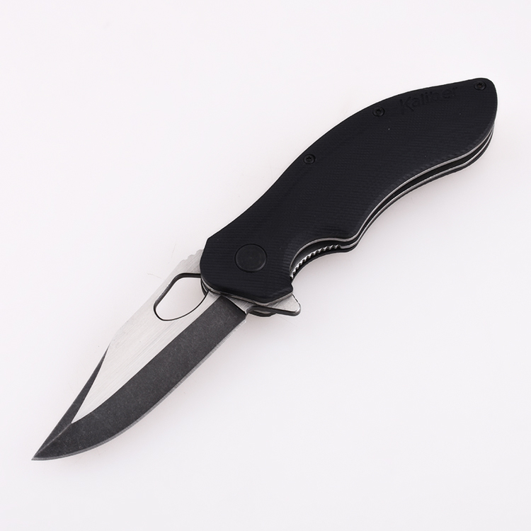 OEM EDC 7Cr17 blade G10 handle steel ball bearing flipper hole fast ...