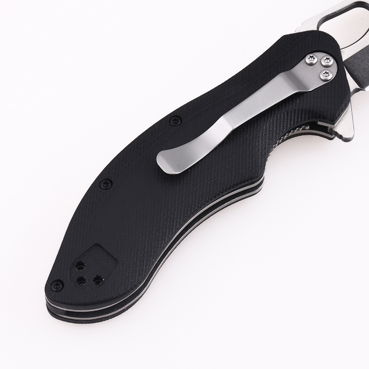 OEM EDC 7Cr17 blade G10 handle steel ball bearing flipper hole fast ...