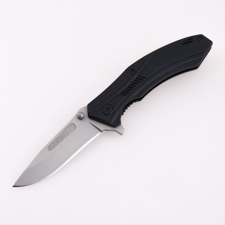 OEM folding knives 5Cr satin blade anodized aluminum handle steel ball ...