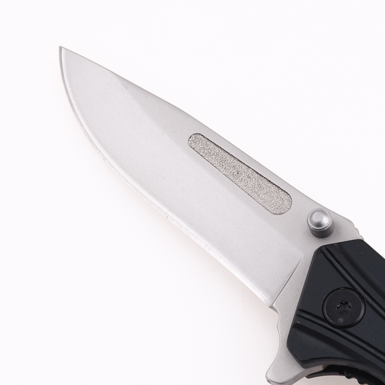 OEM folding knives 5Cr satin blade anodized aluminum handle steel ball ...