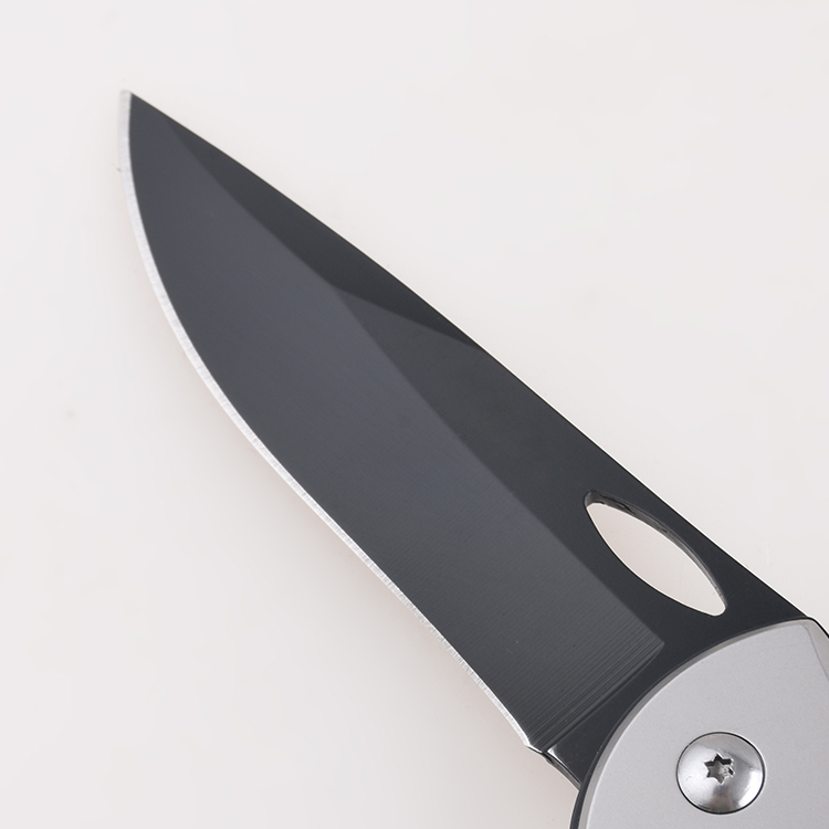 OEM folding knives blackened blade stainless steel wood inlayed handle ...