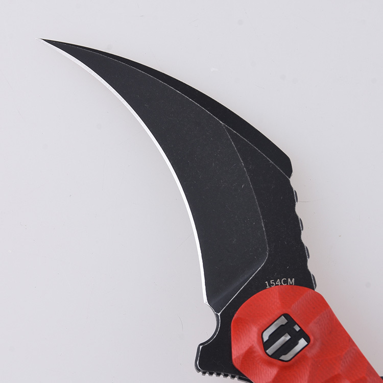 Shieldon DC01D Scythe XL, tactical EDC, 154CM blade Pikal style, red ...