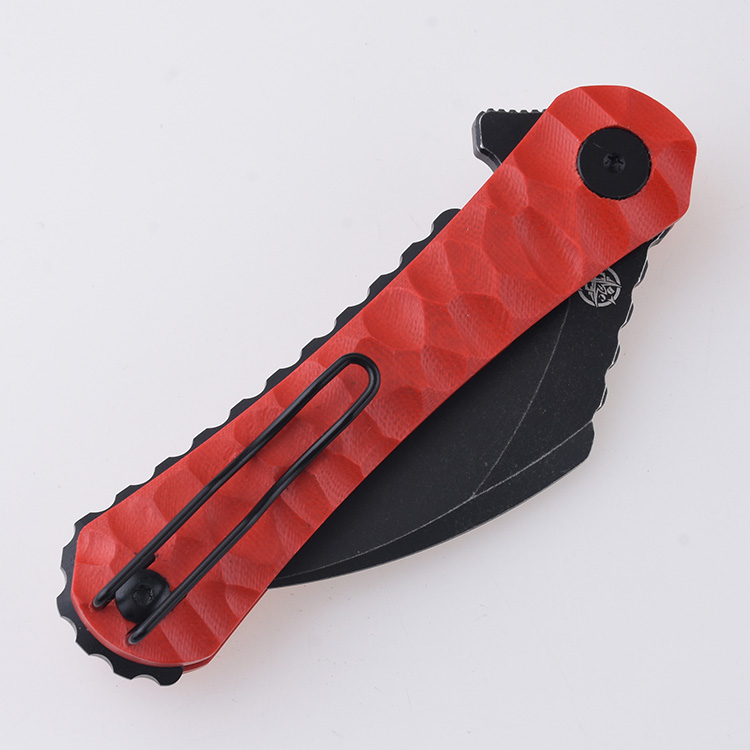 Shieldon DC01D Scythe XL, tactical EDC, 154CM blade Pikal style, red ...