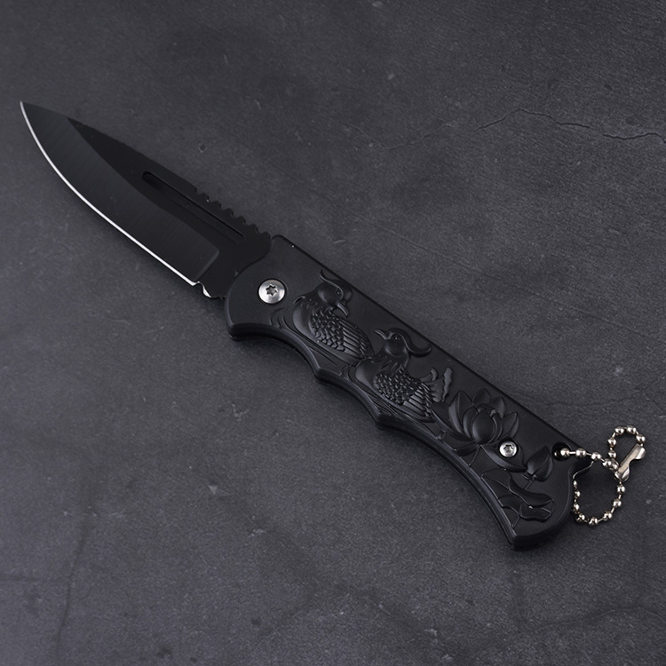 HU-2559 folding knife trade RTS Alibaba black PP handle oriental ...