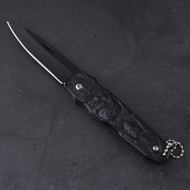 HU-2563 folding knife trade RTS Alibaba black PP handle oriental ...