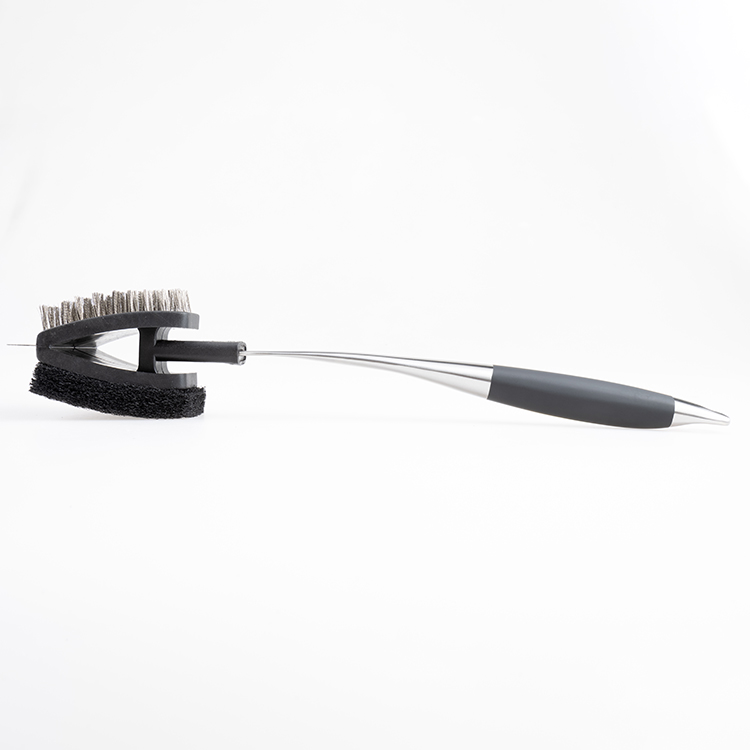 BBQ grill brush cleaner outdoor kitchen tool plastic handle heavy duty ...